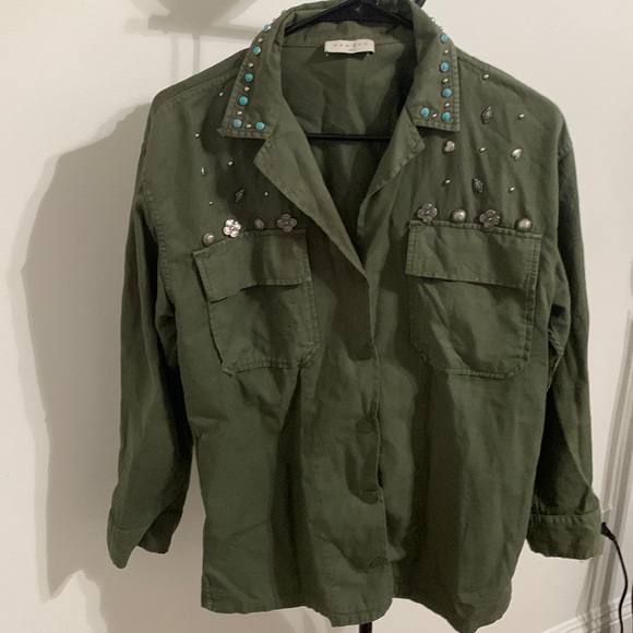 Sandro | Jackets & Coats | Sandro Karouna Studded Militarystyle Jacket ...